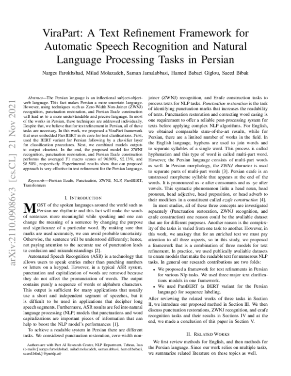 (PDF) ViraPart: A Text Refinement Framework for Automatic Speech ...