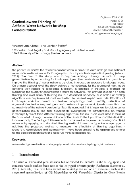 (PDF) Context-aware thinning of artificial water networks for map generalization