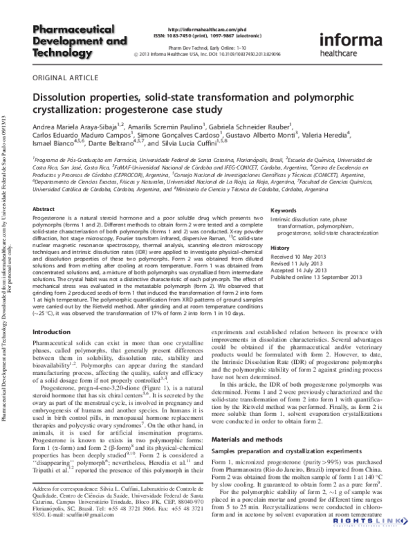 (PDF) Dissolution properties, solid-state transformation and polymorphic crystallization ...