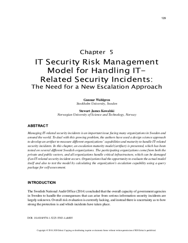 (PDF) IT Security Risk Management Model for Handling IT-Related ...