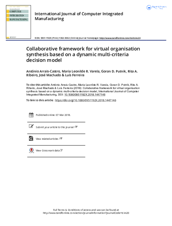 (PDF) Collaborative framework for virtual organisation synthesis based on a dynamic multi ...