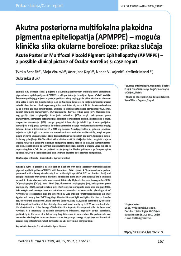Acute Posterior Multifocal Placoid Pigment Epitheliopathy (APMPPE) – a ...
