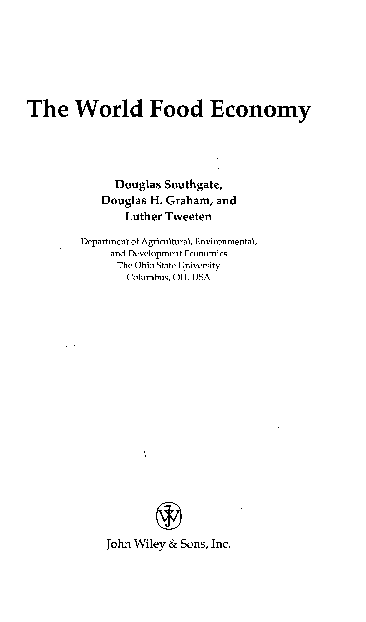 (PDF) The World Food Economy