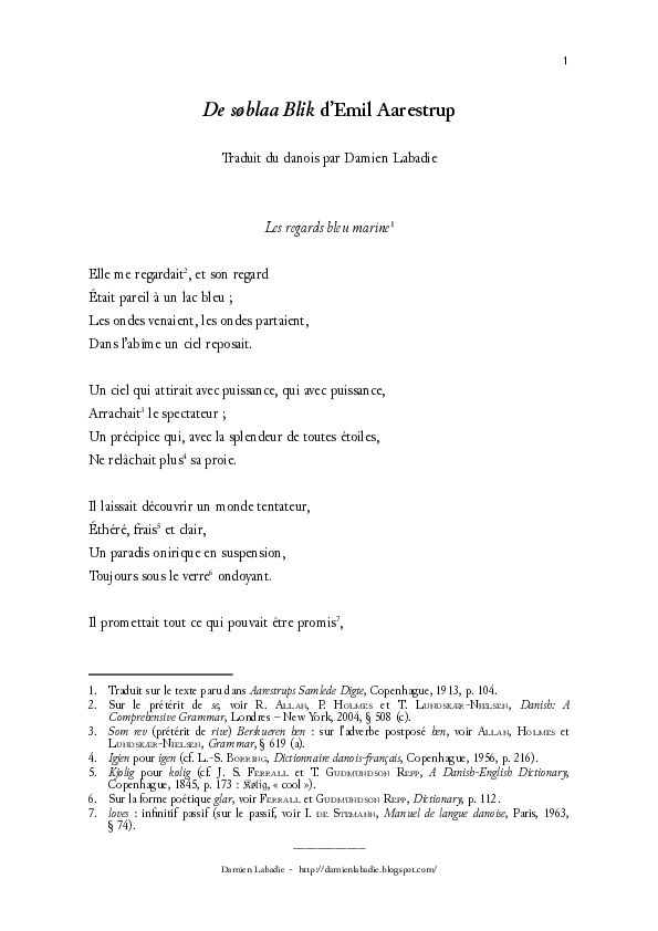(PDF) « De søblaa Blik d’Emil Aarestrup