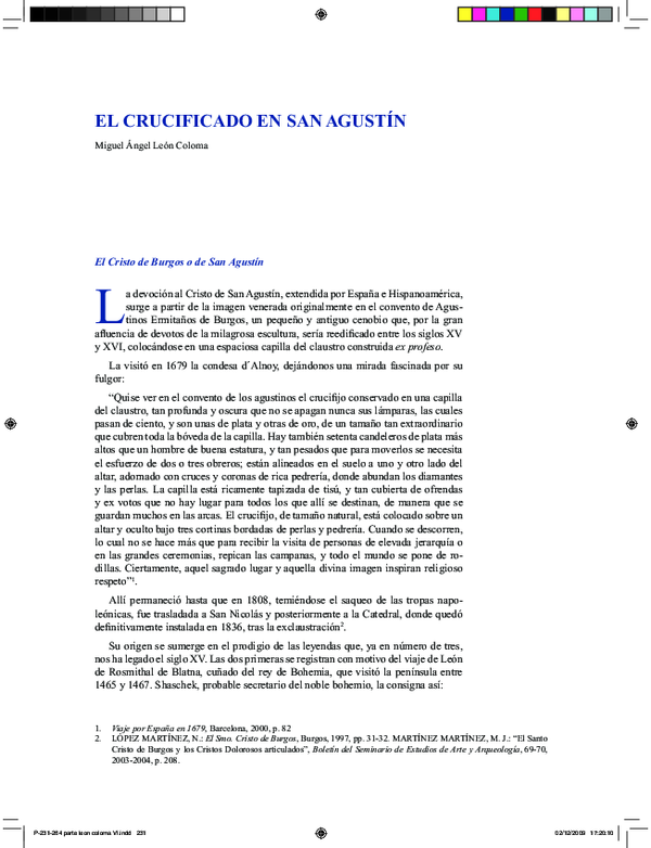 (PDF) El Crucificado en San Agustín