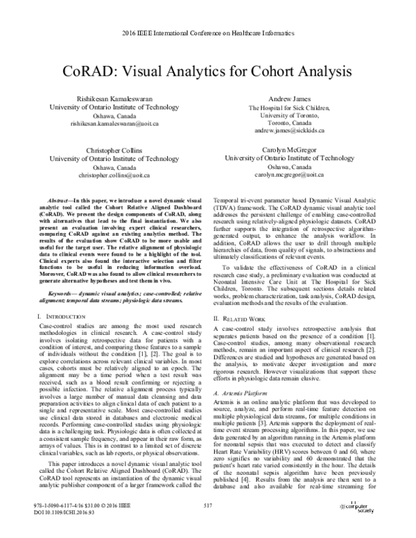 (PDF) CoRAD: Visual Analytics for Cohort Analysis