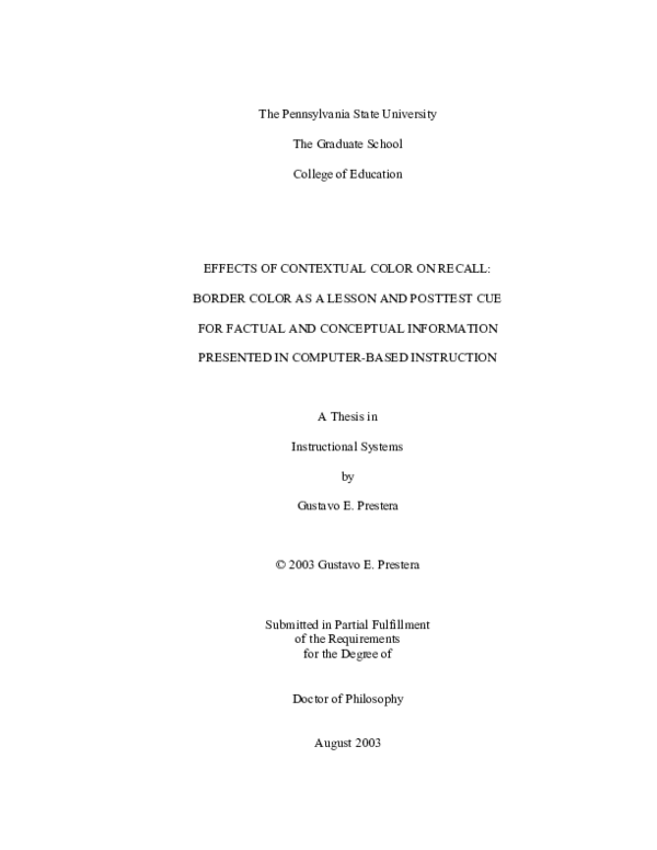 (PDF) Effects of contextual color on recall: Border color as a lesson ...