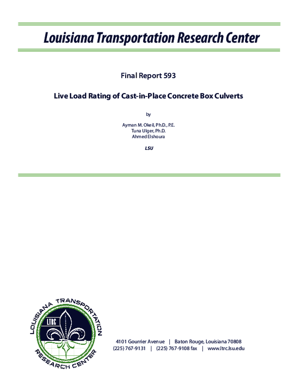 (PDF) Final Report 593 Live Load Rating of Cast-in-Place Concrete Box ...