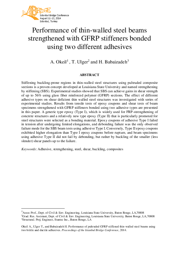 (PDF) Performance of thin-walled steel beams strengthened with GFRP ...
