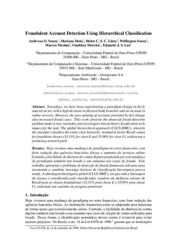 Pdf Fraudulent Account Detection Using Hierarchical Classification