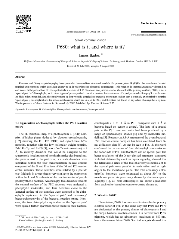 (PDF) P680: what is it and where is it?