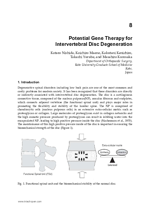 (PDF) Potential Gene Therapy for Intervertebral Disc Degeneration | Kenichiro Kakutani ...