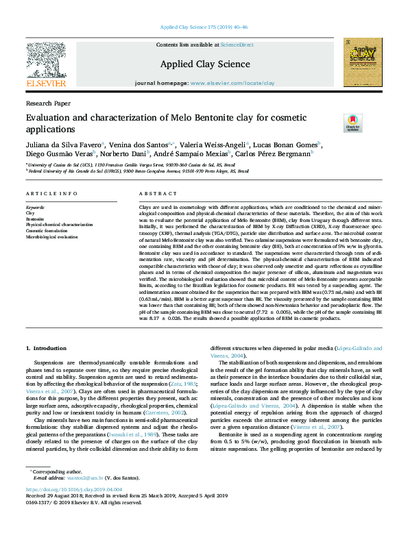 (PDF) Evaluation and characterization of Melo Bentonite clay for ...