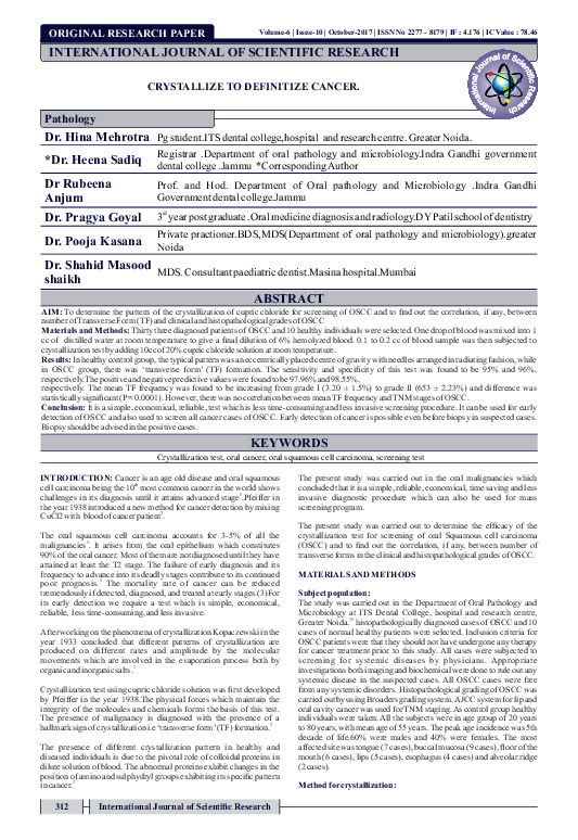 (PDF) AIM: To determine the pattern of the crystallization of cupric ...