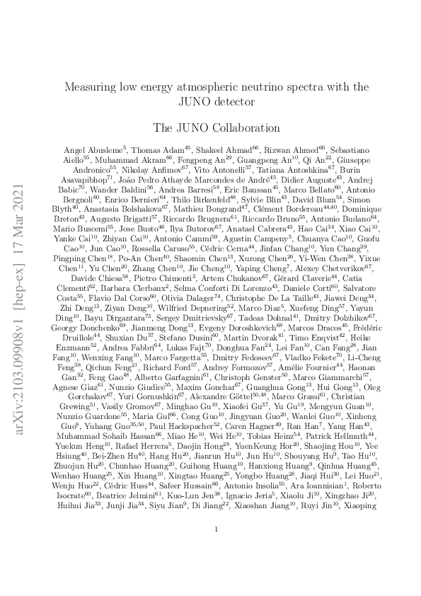 (PDF) Measuring low energy atmospheric neutrino spectra with the JUNO ...