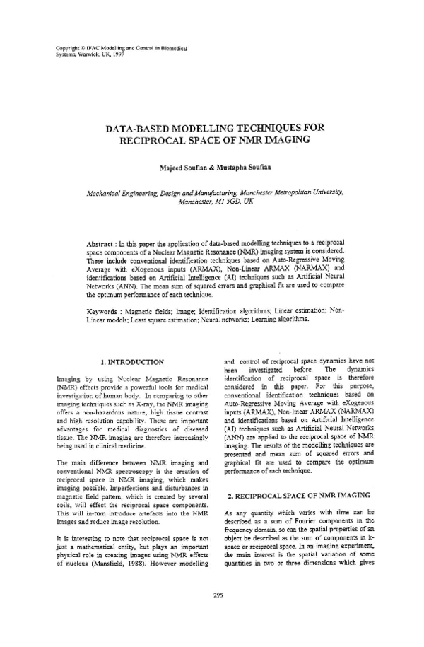 (PDF) Modelling Techniques for NMR Imaging Systems