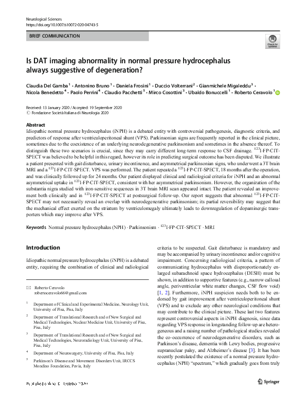 (PDF) Is DAT imaging abnormality in normal pressure hydrocephalus ...