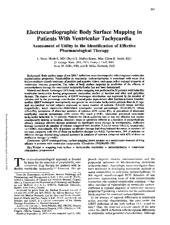 (PDF) Electrocardiographic body surface mapping in patients with ...