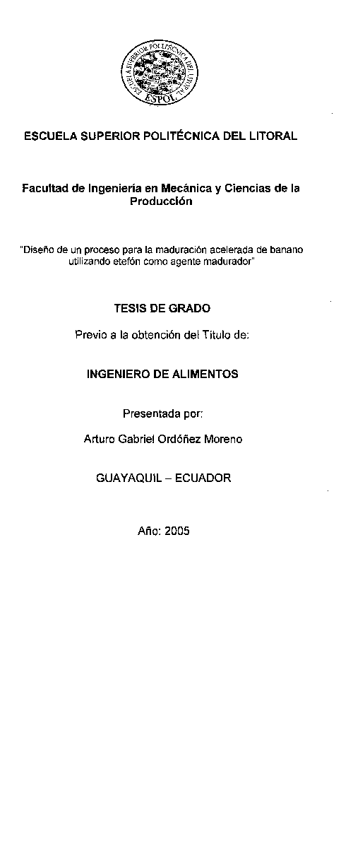 (PDF) Diseño de un proceso para la maduración acelerada de banano ...