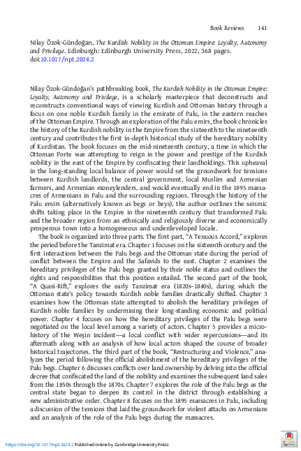 (PDF) Nilay Özok-Gündoğan, The Kurdish Nobility in the Ottoman Empire ...