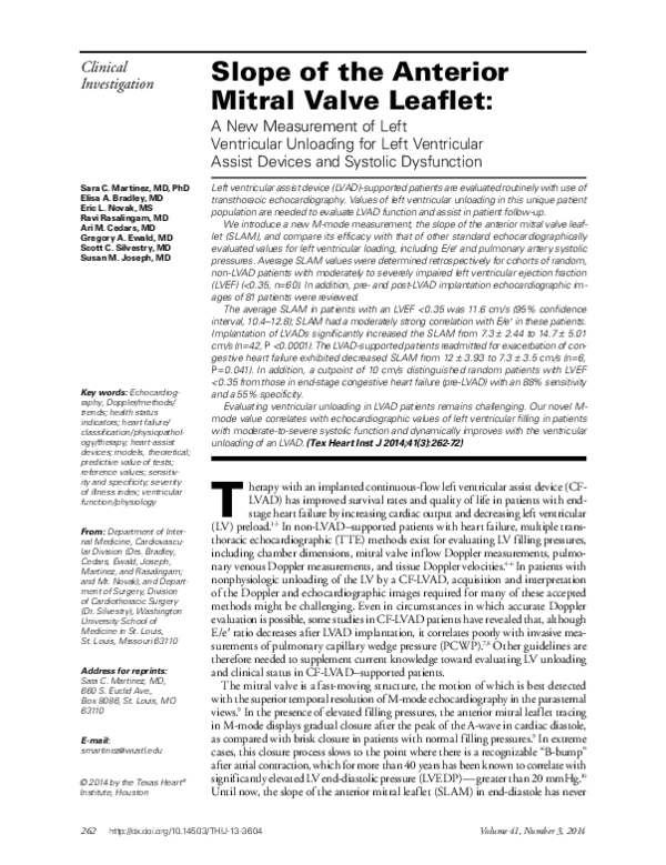 (PDF) Slope of the Anterior Mitral Valve Leaflet: A New Measurement of ...