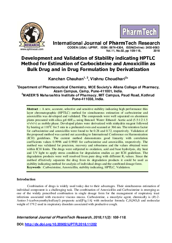 (PDF) Development and Validation of Stability indicating HPTLC Method ...