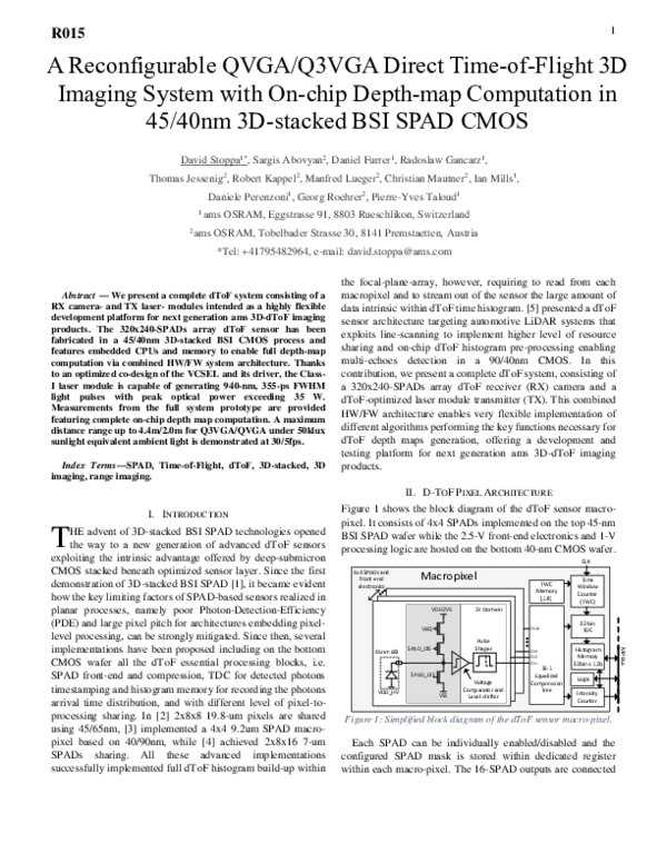 (PDF) c A Reconfigurable QVGA/Q3VGA Direct Time-of-Flight 3D Imaging System with On-chip Depth ...
