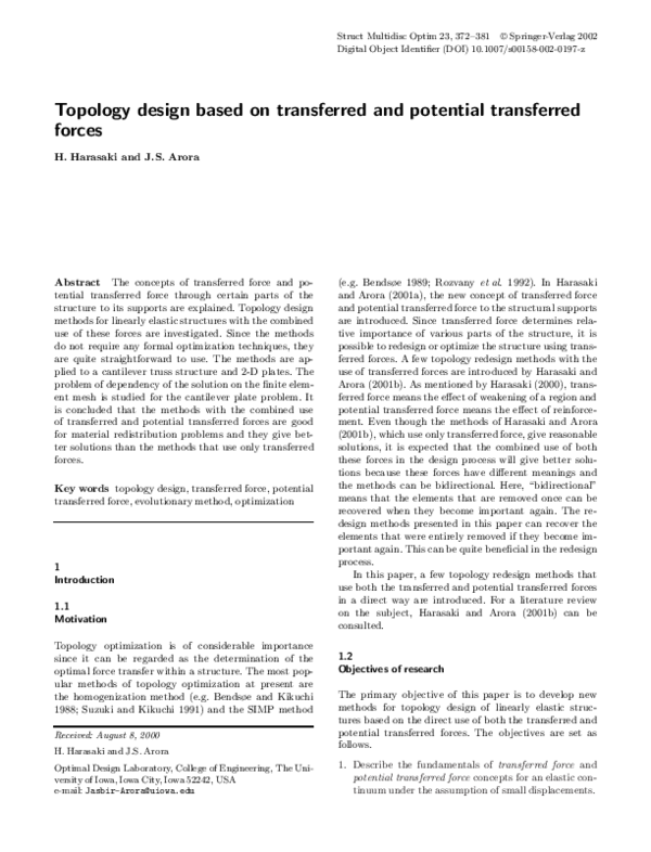 (PDF) Topology design based on transferred and potential transferred forces