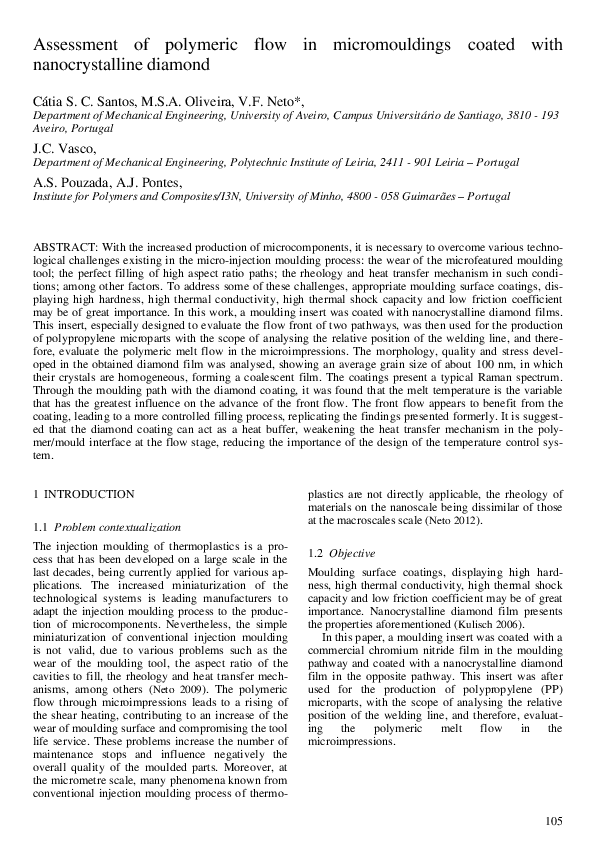 (PDF) Assessment of polymeric flow in micromouldings coated with ...