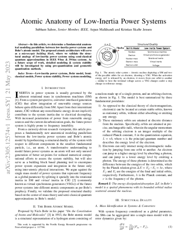 (PDF) Atomic Anatomy of Low-Inertia Power Systems