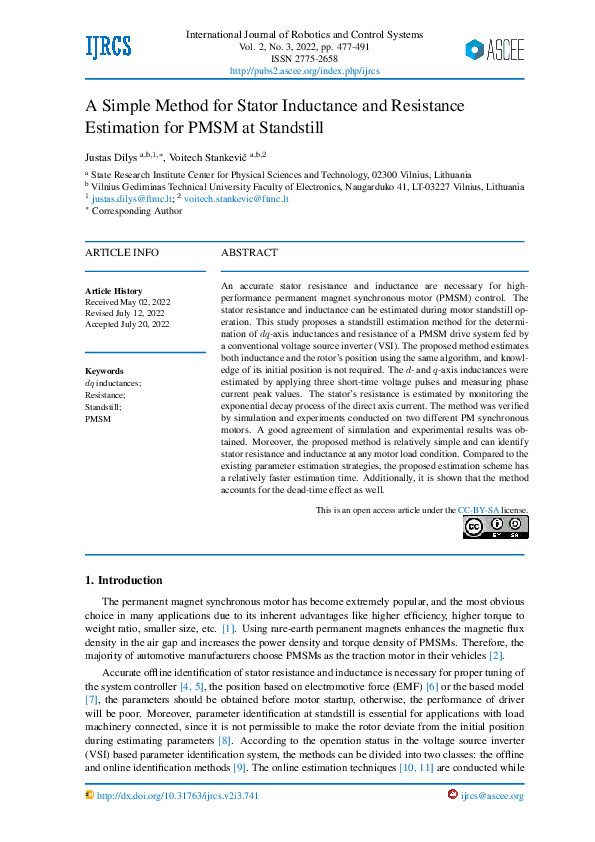 (PDF) A Simple Method for Stator Inductance and Resistance Estimation ...