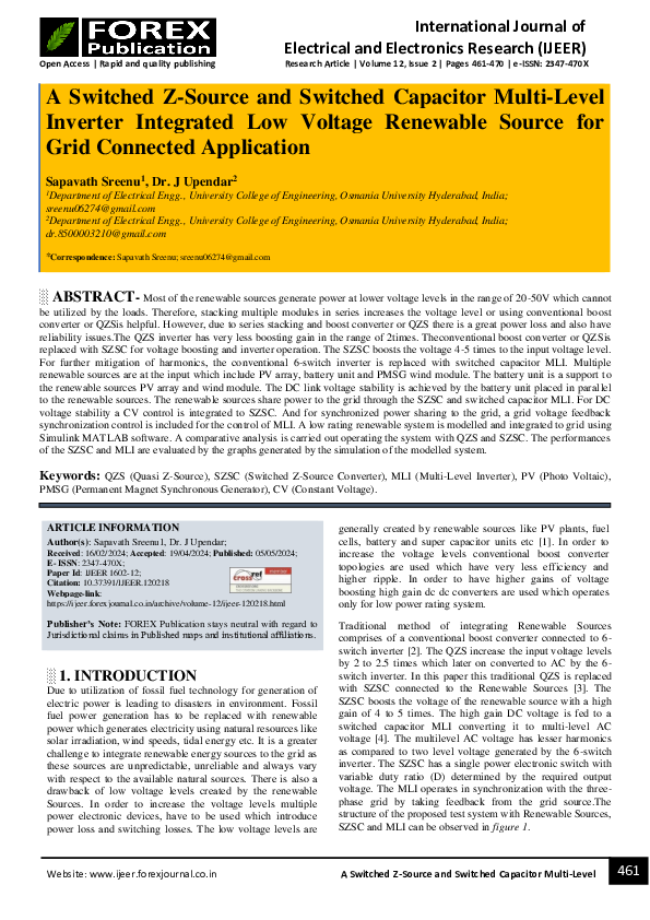 (PDF) A Switched Z-Source and Switched Capacitor Multi-Level Inverter Integrated Low Voltage ...