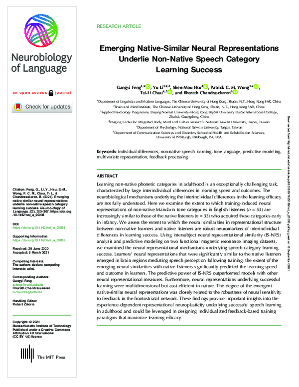 (PDF) Emerging Native-Similar Neural Representations Underlie Non ...