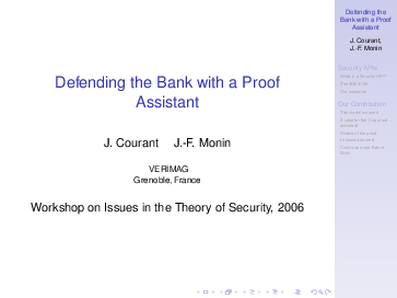 (PDF) Defending the bank with a proof assistant