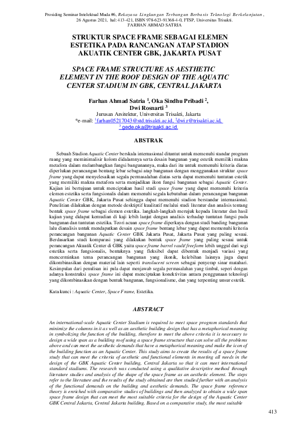 (PDF) Struktur Space Frame Sebagai Elemen Estetika Pada Rancangan Atap ...