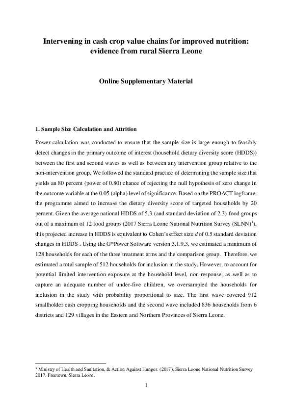 (PDF) Intervening in Cash Crop Value Chains for Improved Nutrition ...