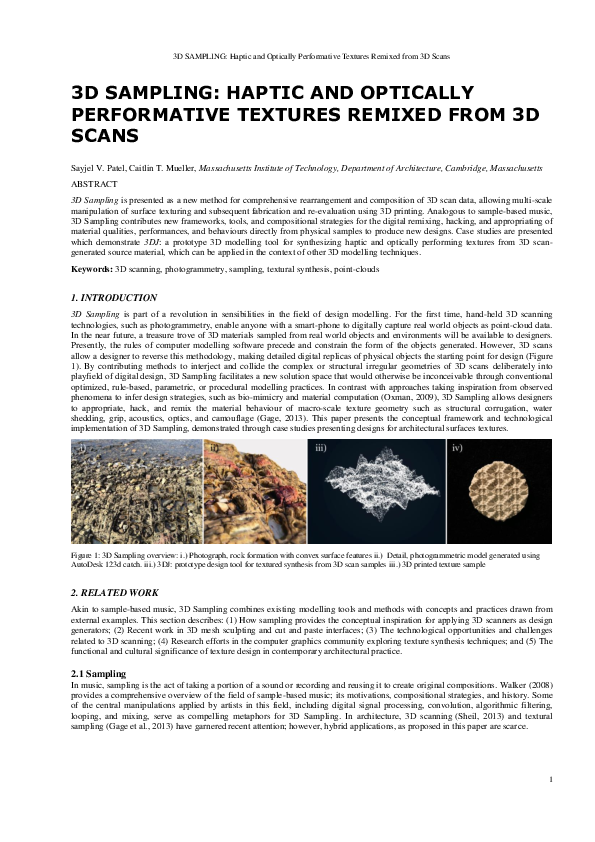 (PDF) 3dj: 3d Sampling Haptic and Optically Performative Textures ...