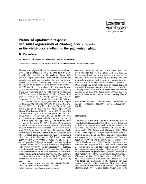 (PDF) Nature of optokinetic response and zonal organization of climbing ...