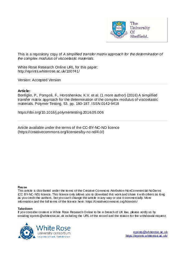 (PDF) A simplified transfer matrix approach for the determination of ...
