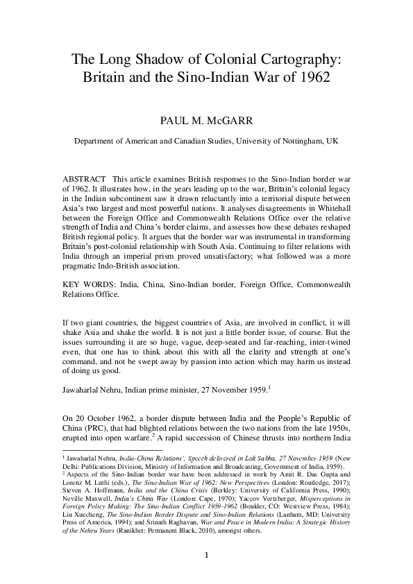 (PDF) The long shadow of colonial cartography: Britain and the Sino ...
