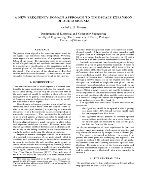 (PDF) A new frequency domain approach to time-scale expansion of audio ...