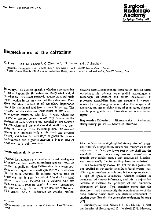 (PDF) Biomechanics of the calvarium
