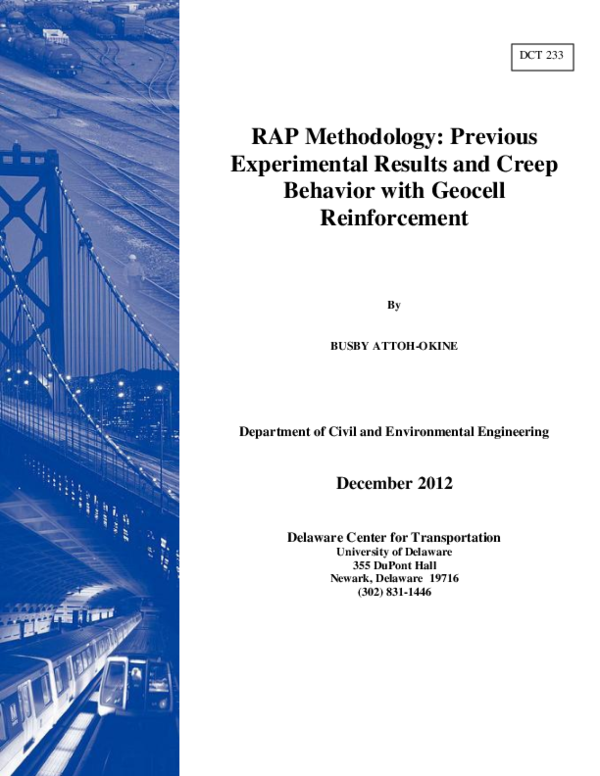 (PDF) RAP Methodology : Previous Experimental Results and Creep ...