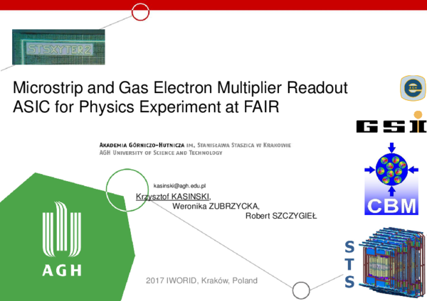 (PDF) Microstrip and gas electron multiplier readout ASIC for physics ...