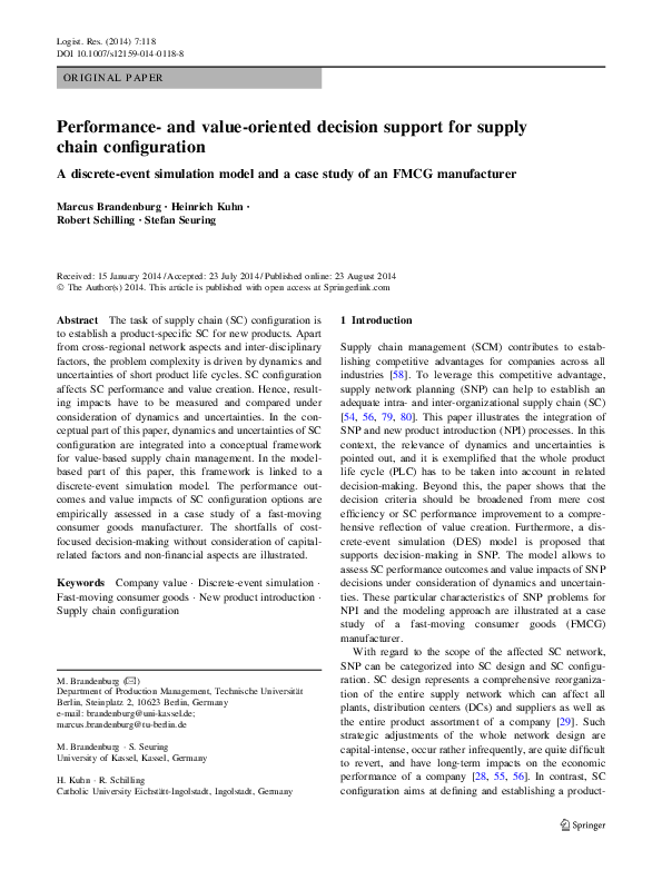 (PDF) A discrete-event simulation model and a case study of an FMCG ...