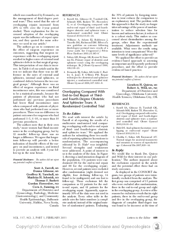 (PDF) Repair Methods for Obstetric Anal Tears: A Trial