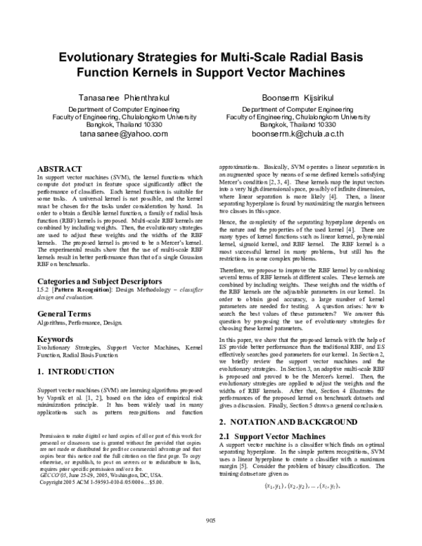 (PDF) Evolutionary strategies for multi-scale radial basis function kernels in support vector ...