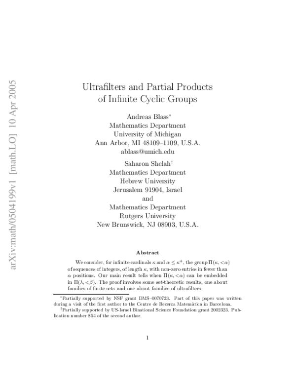 (PDF) Embedding Partial Products of Cyclic Groups