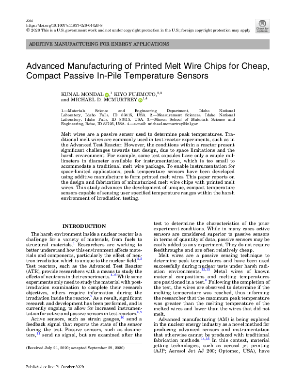 (PDF) Advanced Manufacturing of Printed Melt Wire Chips for Cheap ...