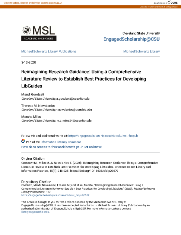 (PDF) Reimagining Research Guidance: Using a Comprehensive Literature ...